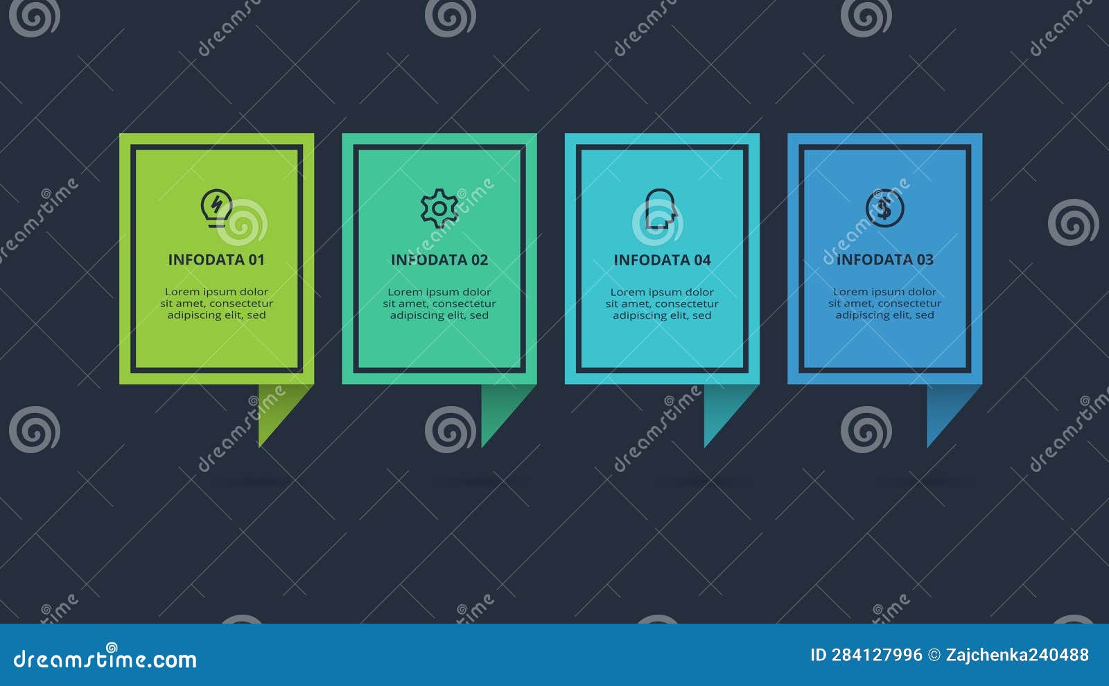 Rectangles Infographic with 4 Steps, Options, Parts or Processes ...