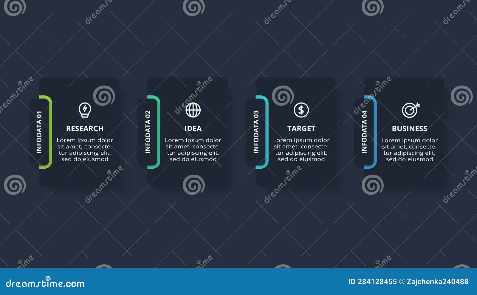 Rectangles Infographic with 4 Steps, Options, Parts or Processes ...