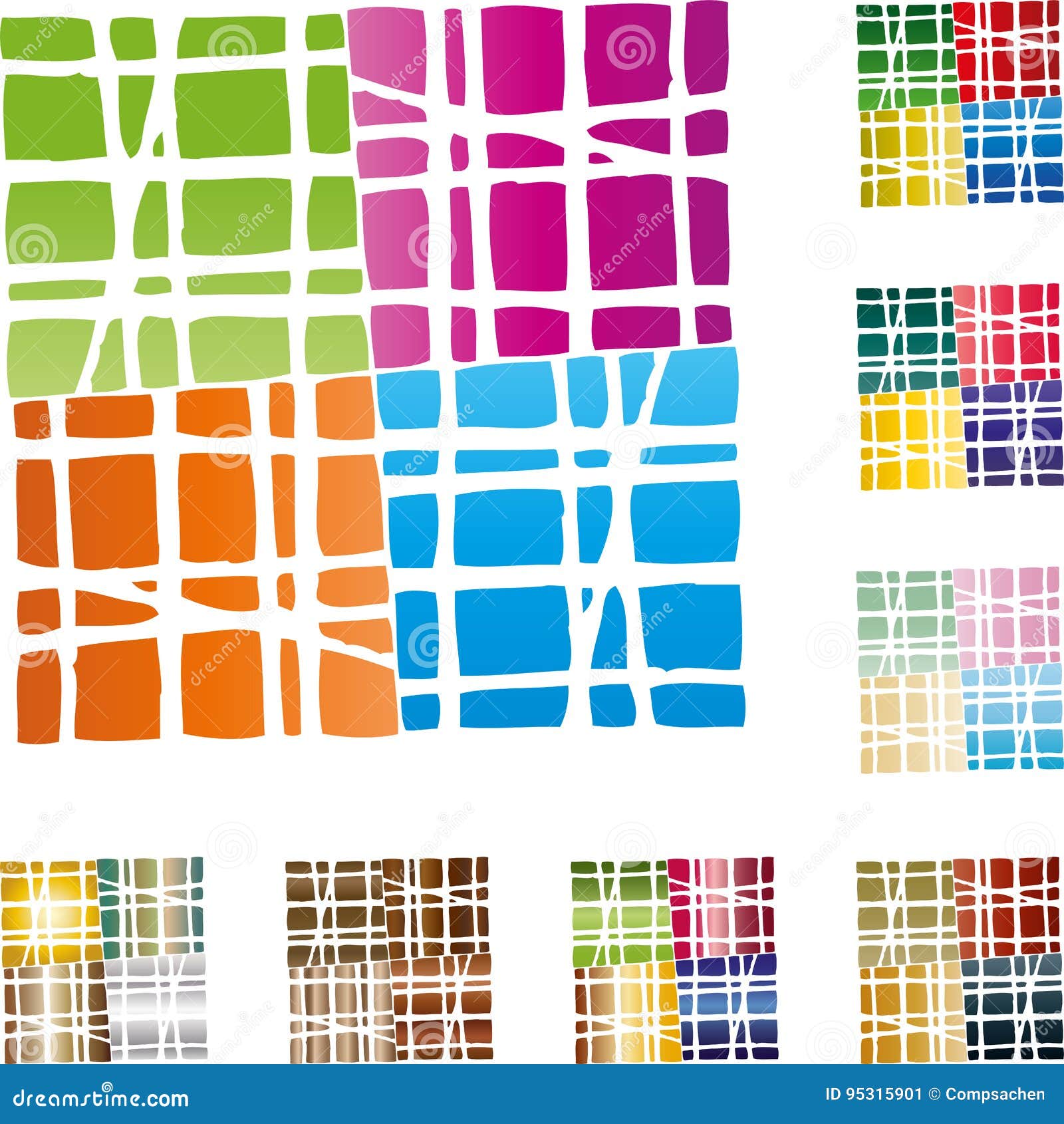 Rectangles and Lines in Color, Painter and Matter Logo Stock Vector ...