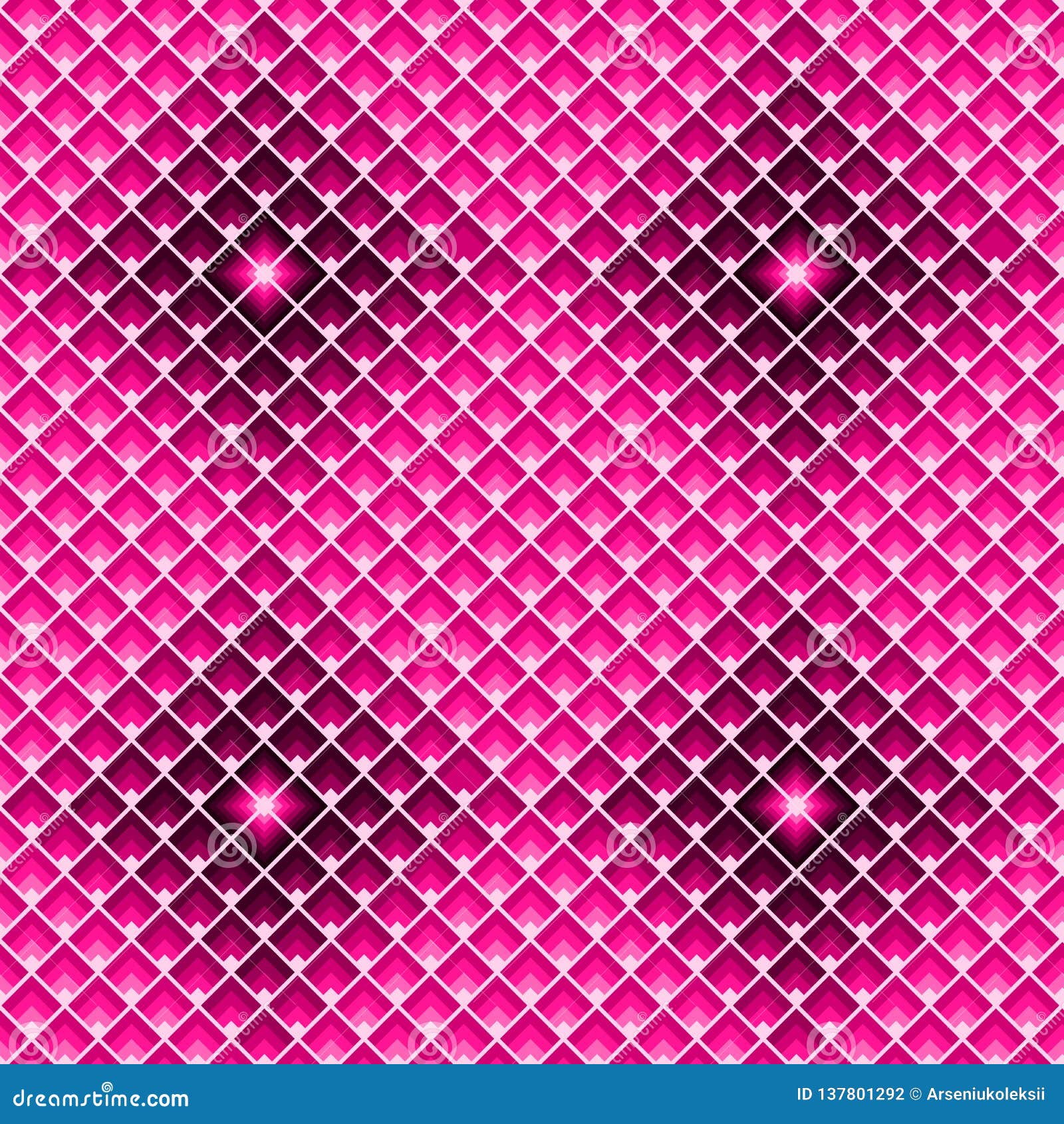 Rectangles Seamless Pattern. Geometric Tile Texture with Pink Lozenges ...