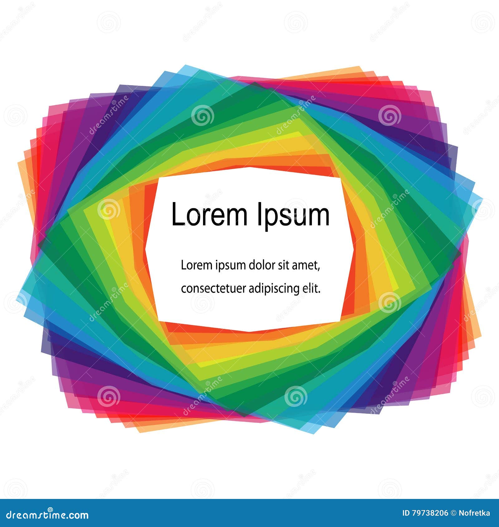 Rectangles Twisted in Vortex. Rainbow Colored Template for Fliers ...