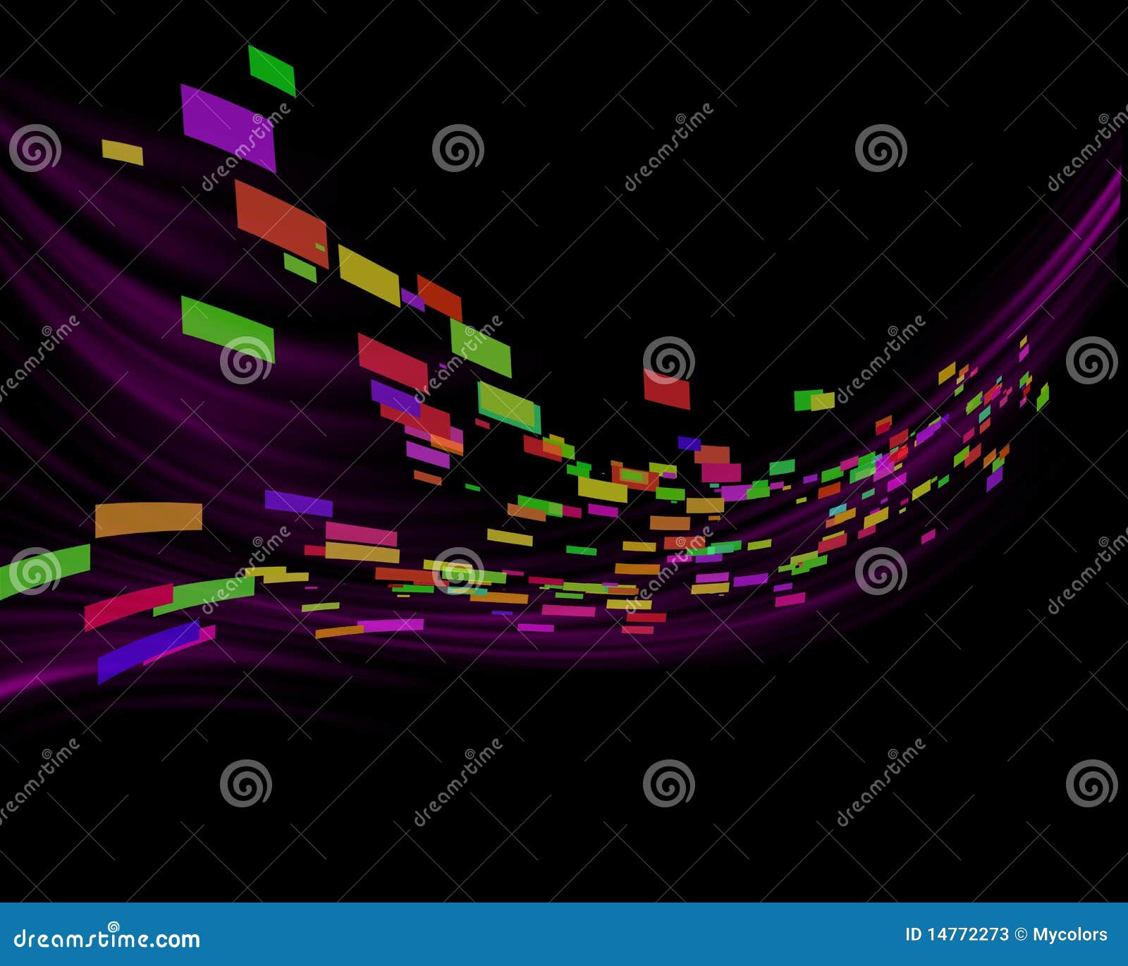 Rectangles and Violet Waves Stock Illustration - Illustration of wave ...