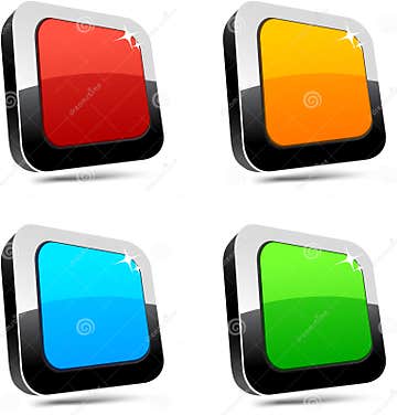 Rectangular 3d buttons. stock vector. Illustration of button - 20548073