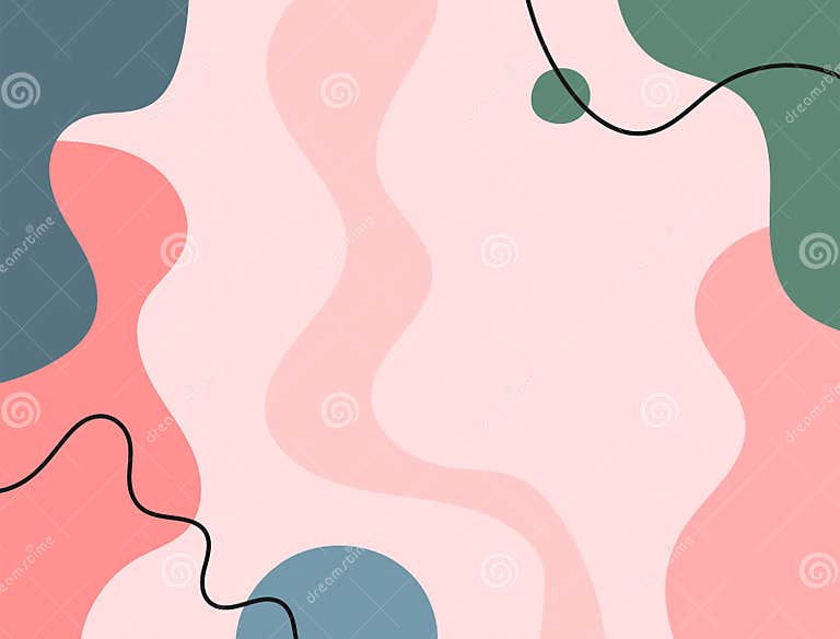 Rectangular Abstract Background with Geometric and Organic Shapes ...