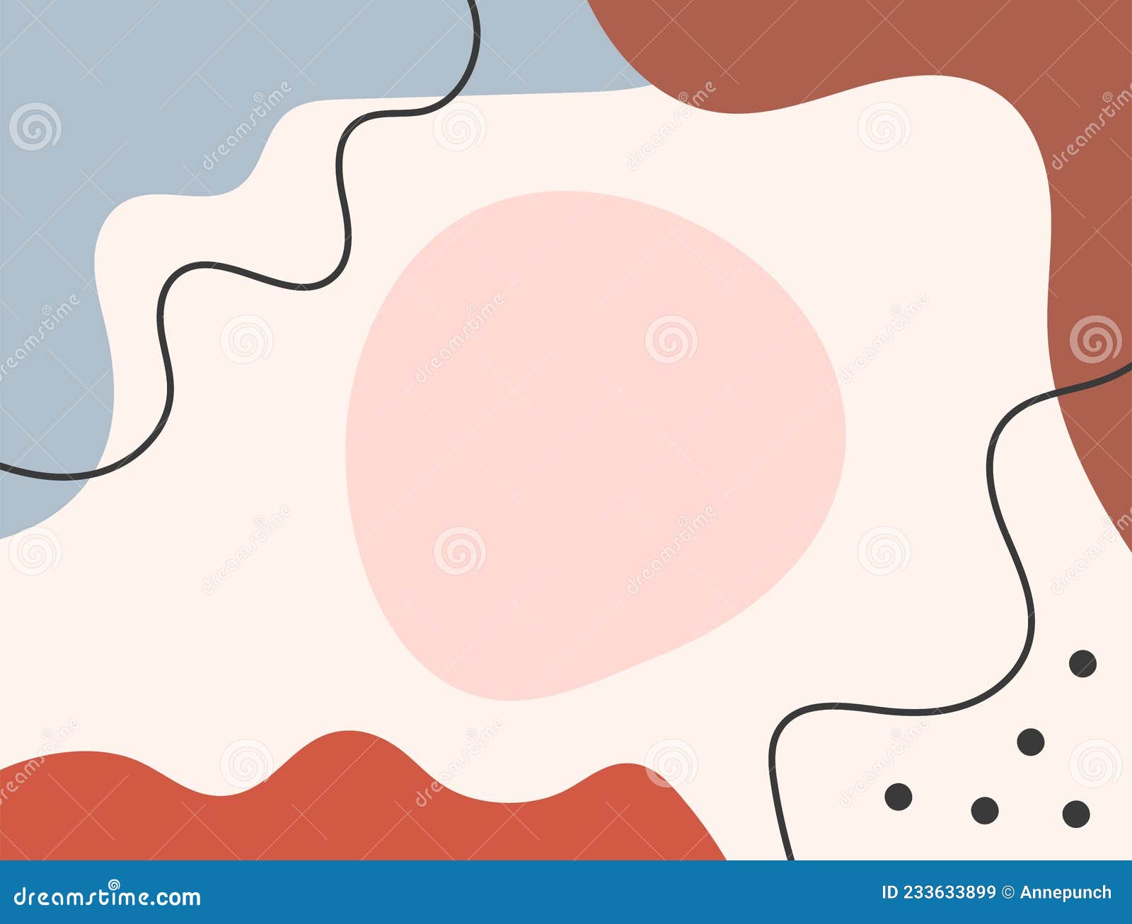 Rectangular Abstract Background with Organic and Geometric Shapes ...