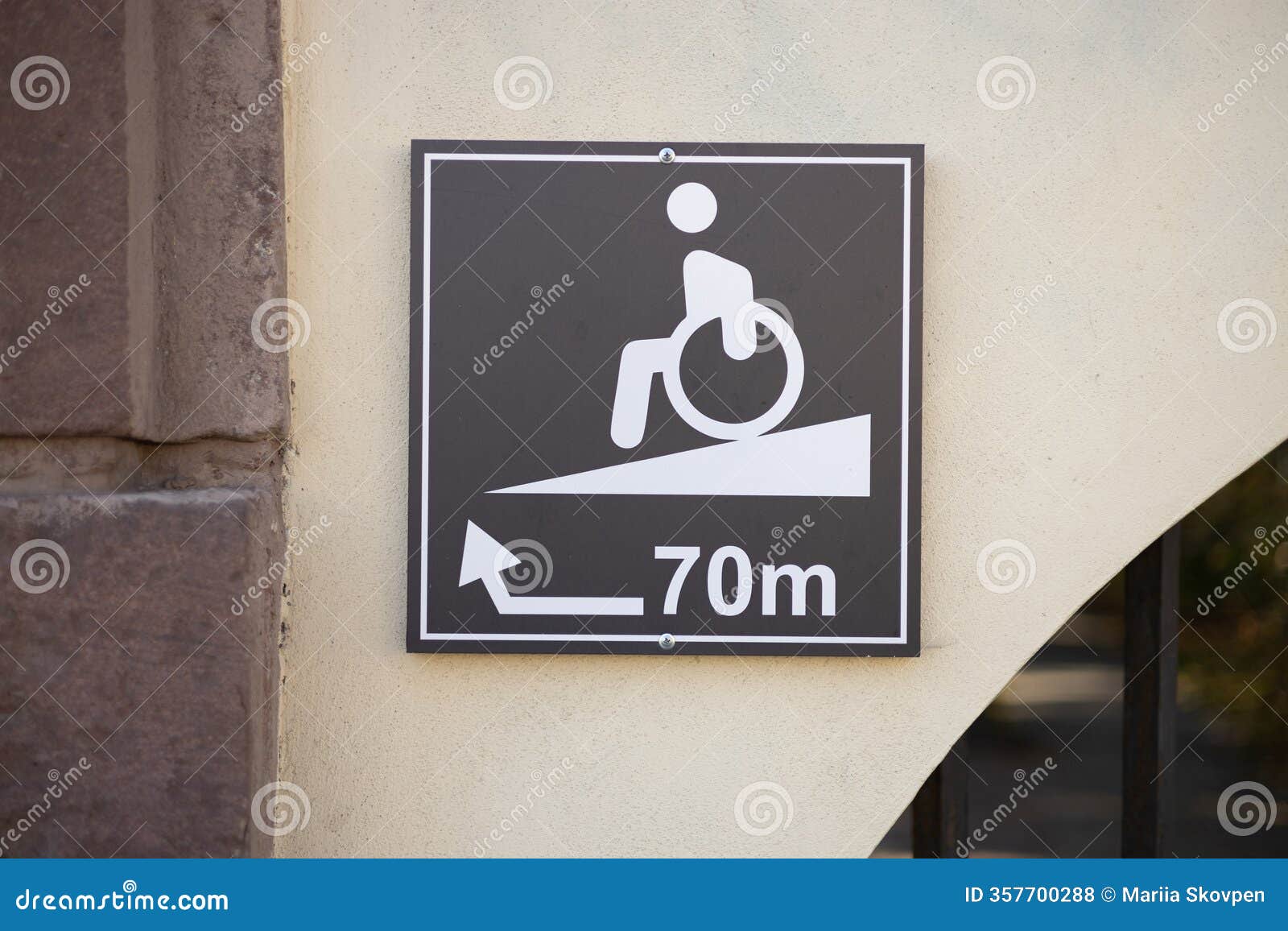 Rectangular Accessible Entrance Sign, Featuring Wheelchair Disability ...