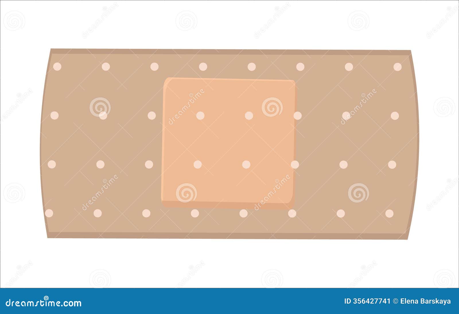 Rectangular Adhesive Bandage with Curved Edges and Polka Dot Pattern on ...
