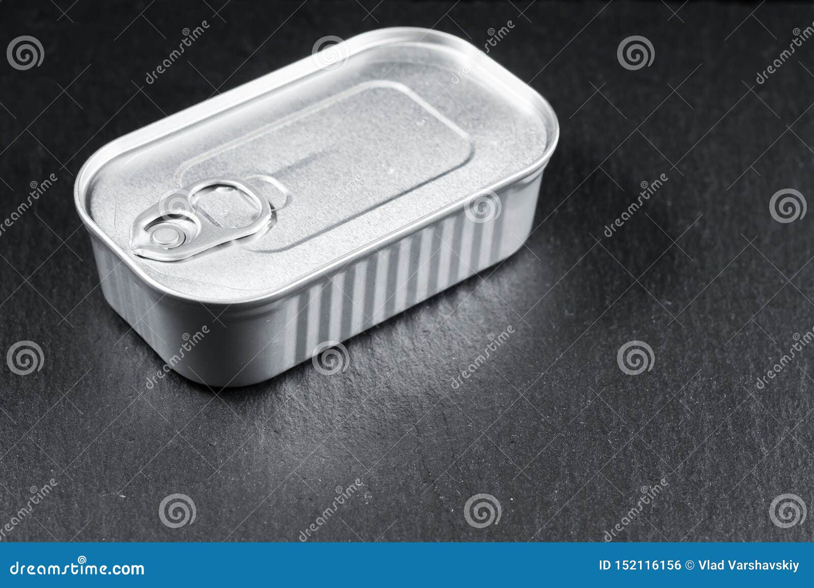 Rectangular Aluminum Packaging Canned without a Label on a Stone ...