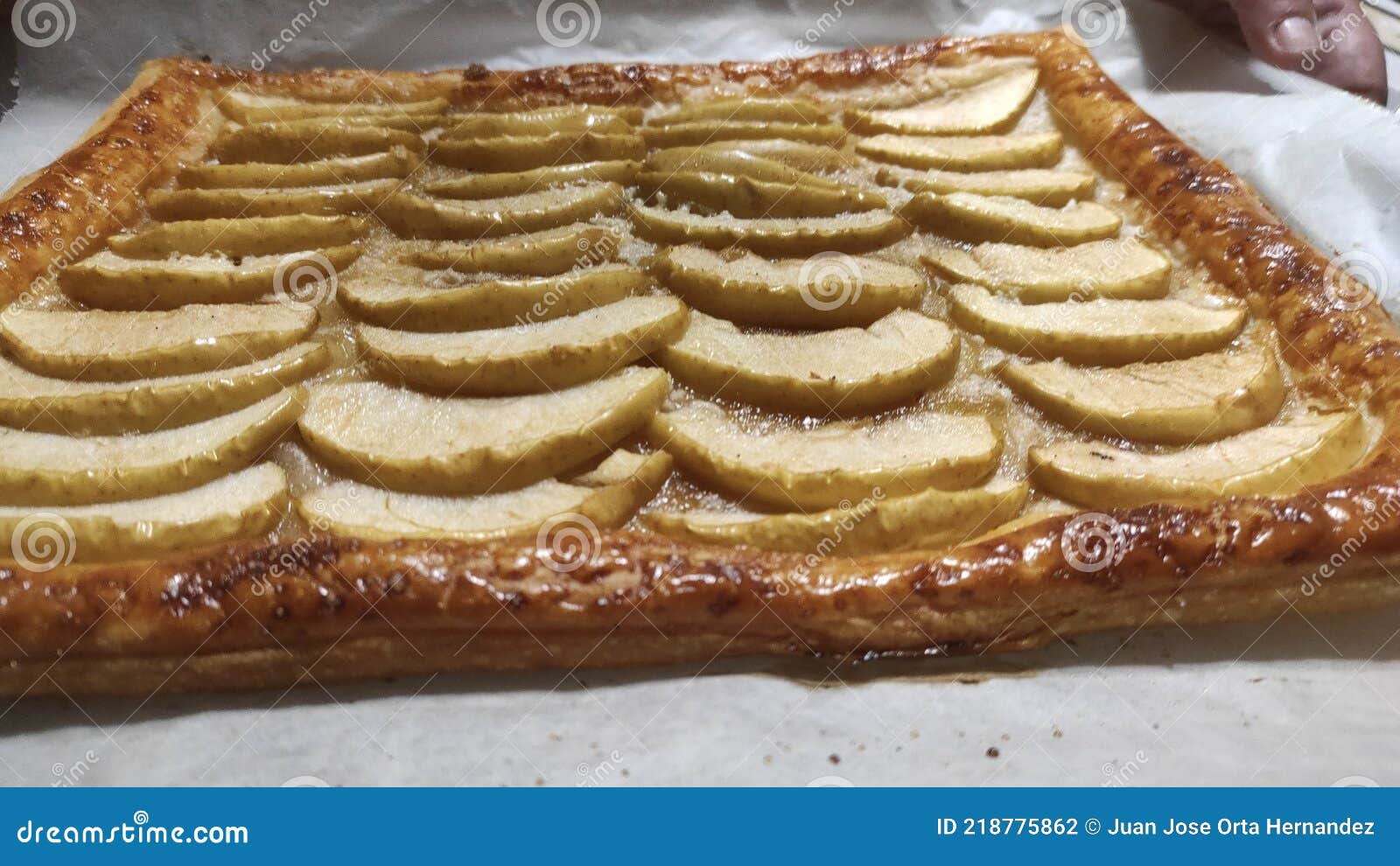 A Rectangular Apple Dessert that Tastes Delicious Stock Photo - Image ...