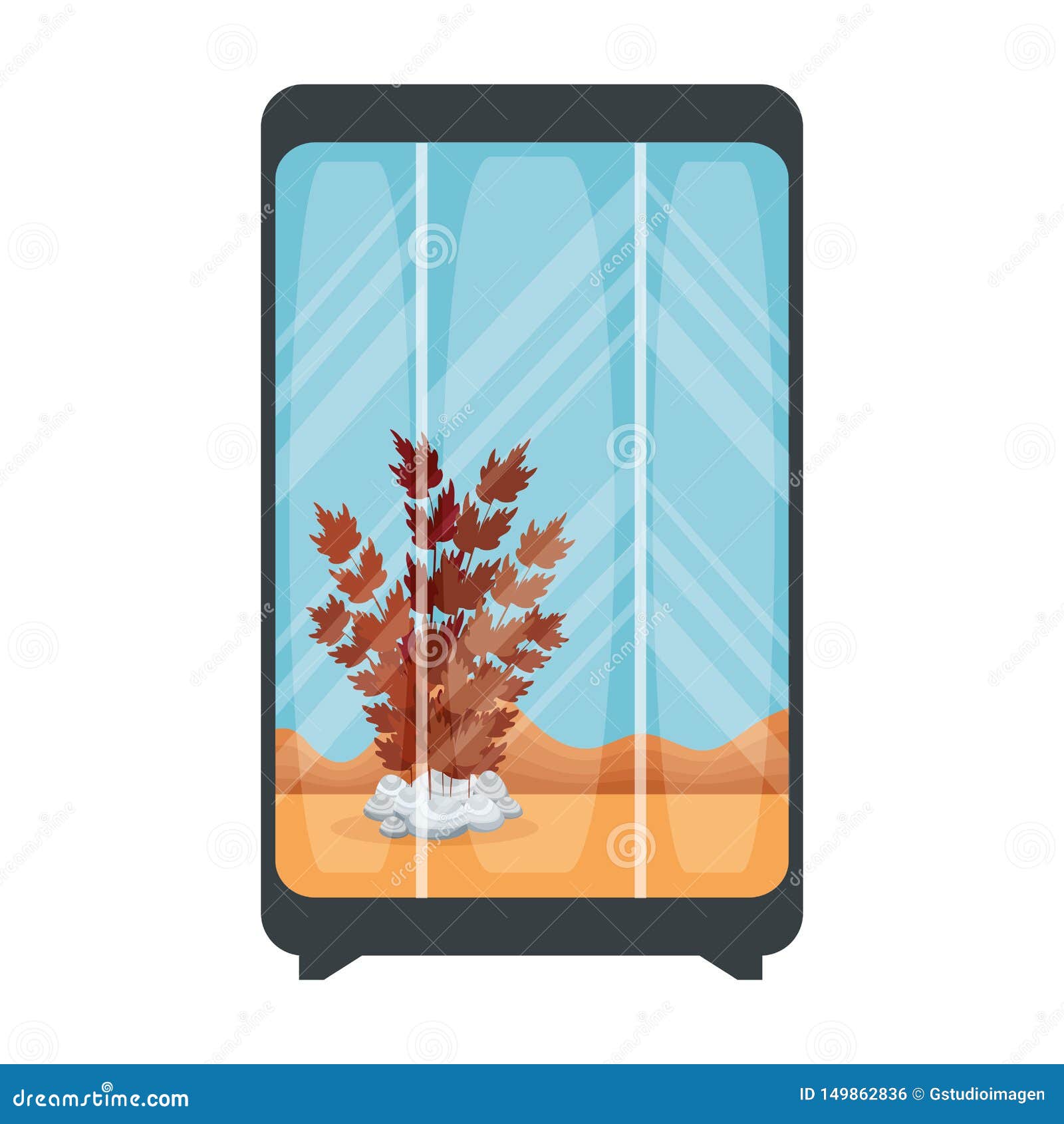 Rectangular Aquarium without Fish Icon Stock Illustration ...