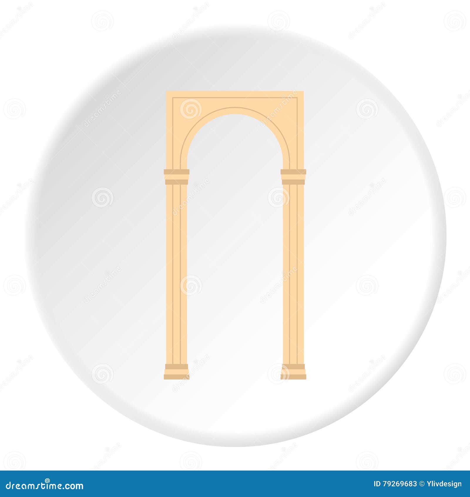 Rectangular Arch Icon, Flat Style Stock Vector - Illustration of ...