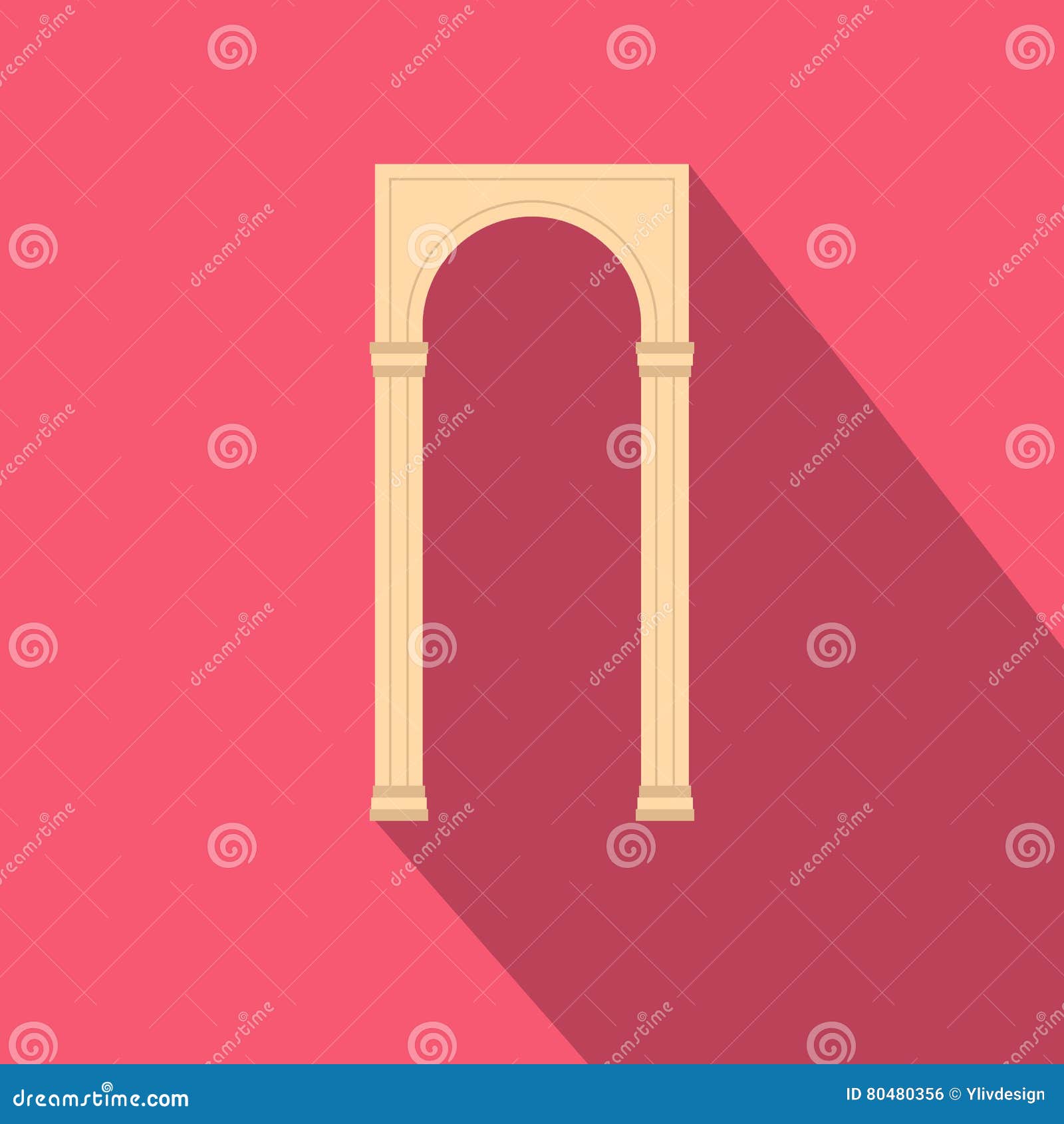 Rectangular Arch Icon, Flat Style Stock Vector - Illustration of ...