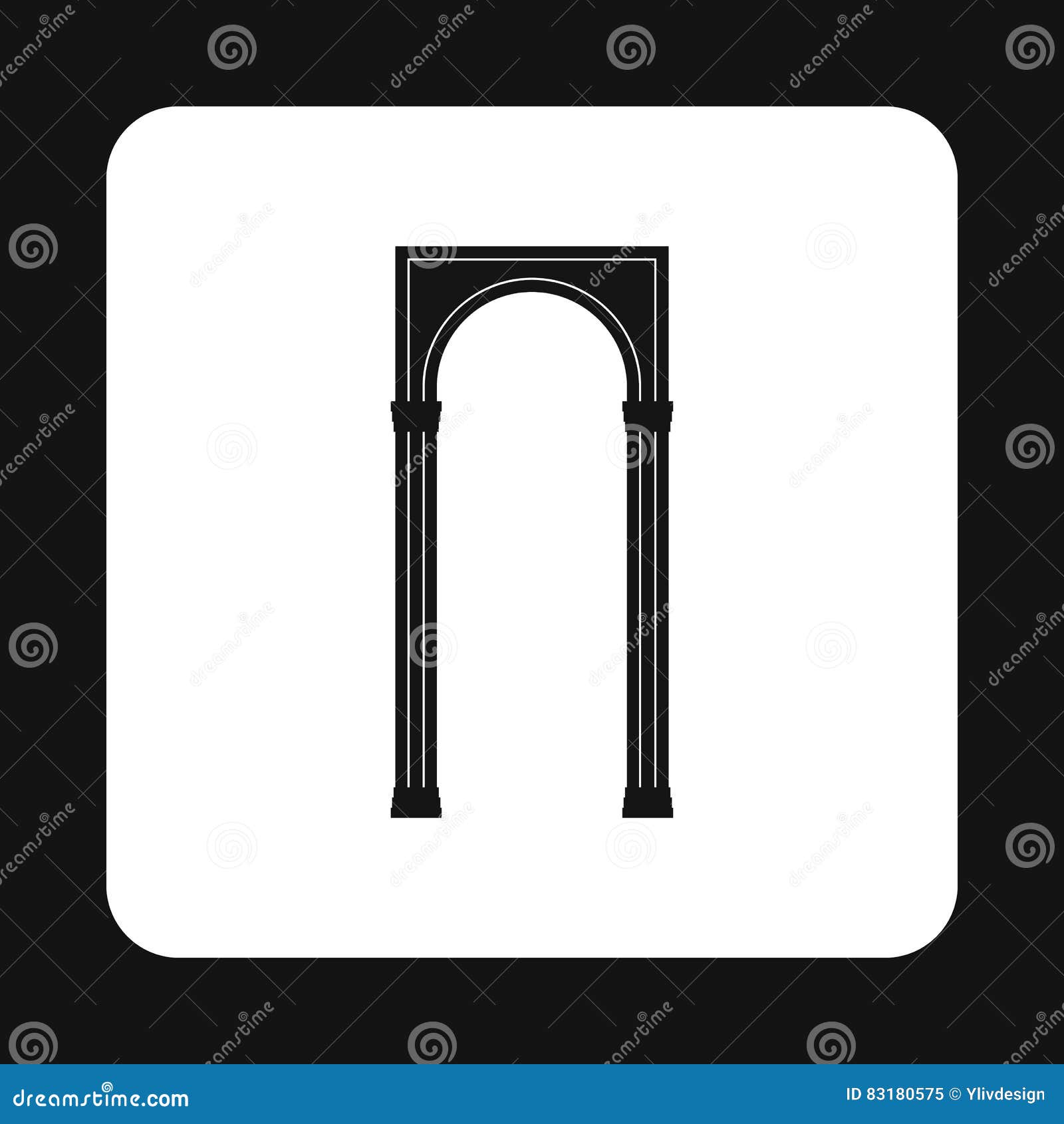 Rectangular Arch Icon, Simple Style Stock Vector - Illustration of line ...