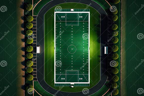 Rectangular Area of Large Football Stadium, Top View, Generative Ai ...