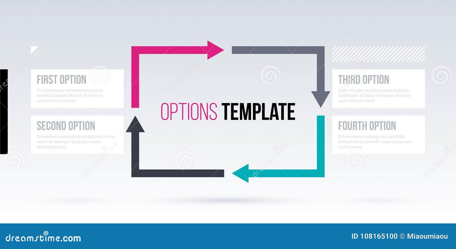 Rectangular Arrows Template with Four Options. Stock Vector - Illustration of data, brochure ...