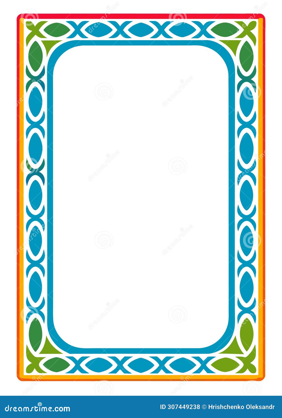 Rectangular Baby Frame in Blue-green Color on a White Background with a ...