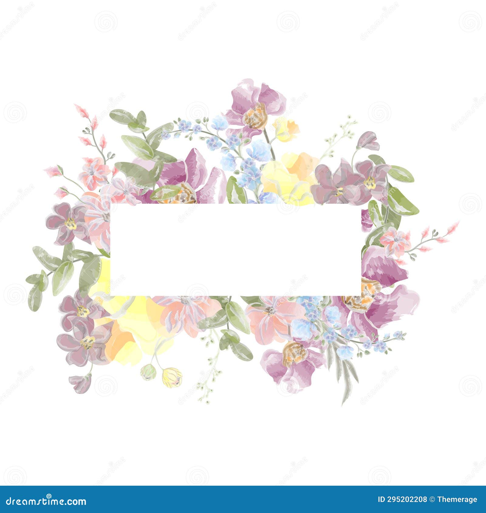 Rectangular Banner with Transparent Background Watercolor Summer ...