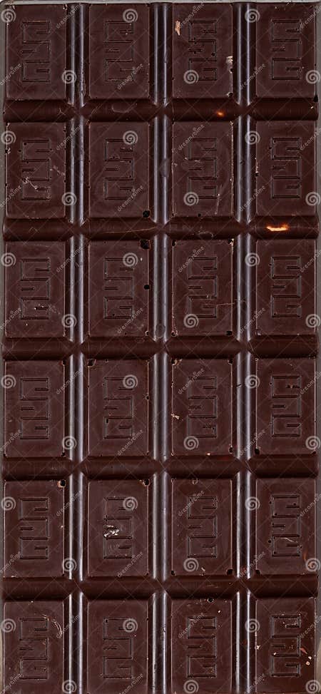 Rectangular Bar of Dark Natural Chocolate Divided into Equal Slices ...