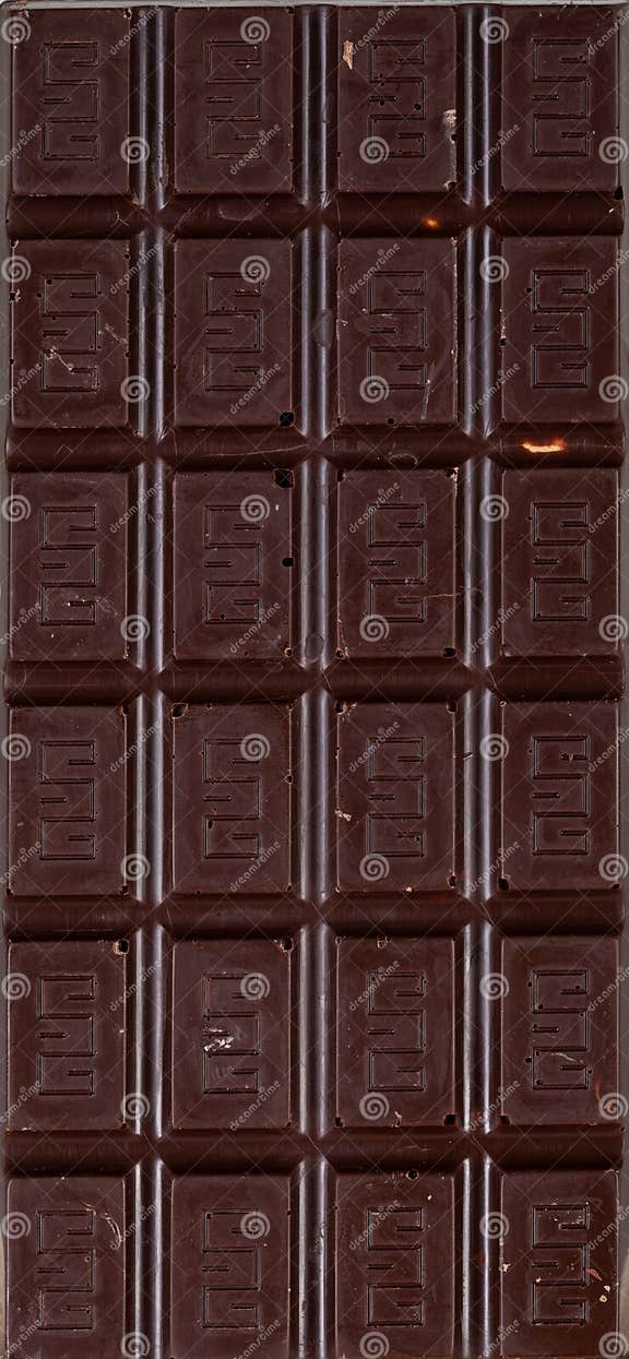Rectangular Bar of Dark Natural Chocolate Divided into Equal Slices ...