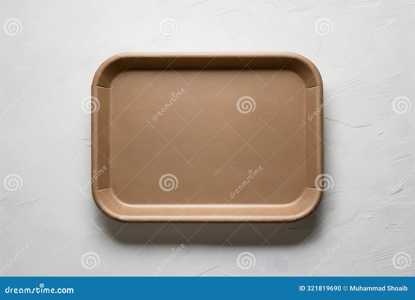 Rectangular Beige Cardboard Tray for Versatile Use Against White ...