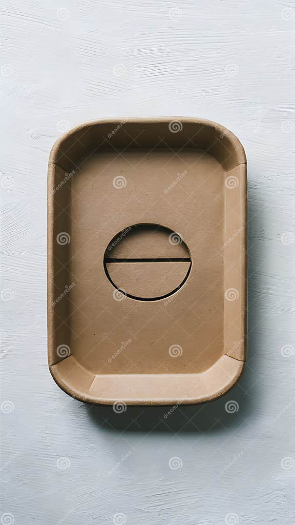 Rectangular Beige Cardboard Tray for Versatile Use Against White ...