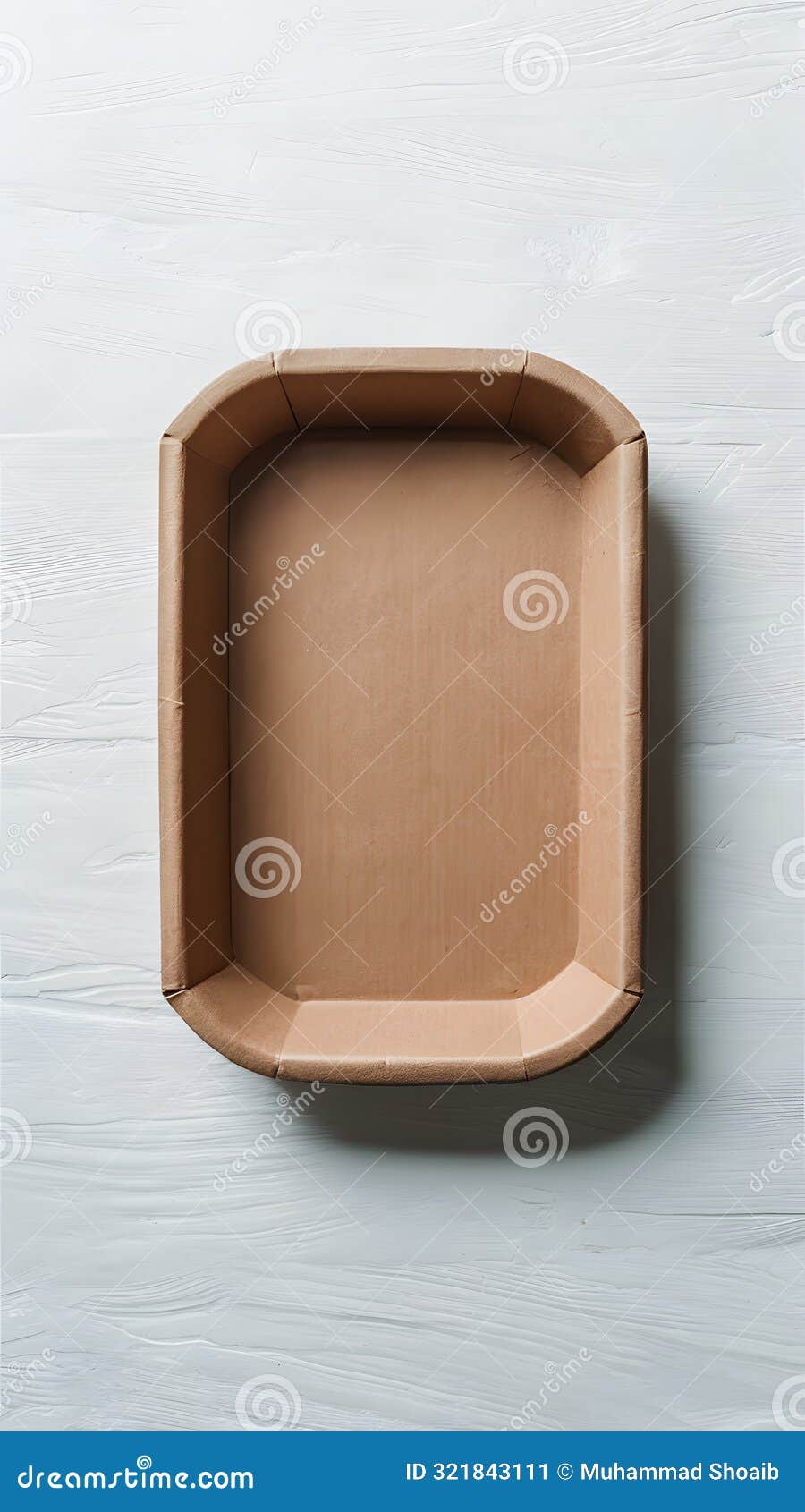 Rectangular Beige Cardboard Tray for Versatile Use Against White ...