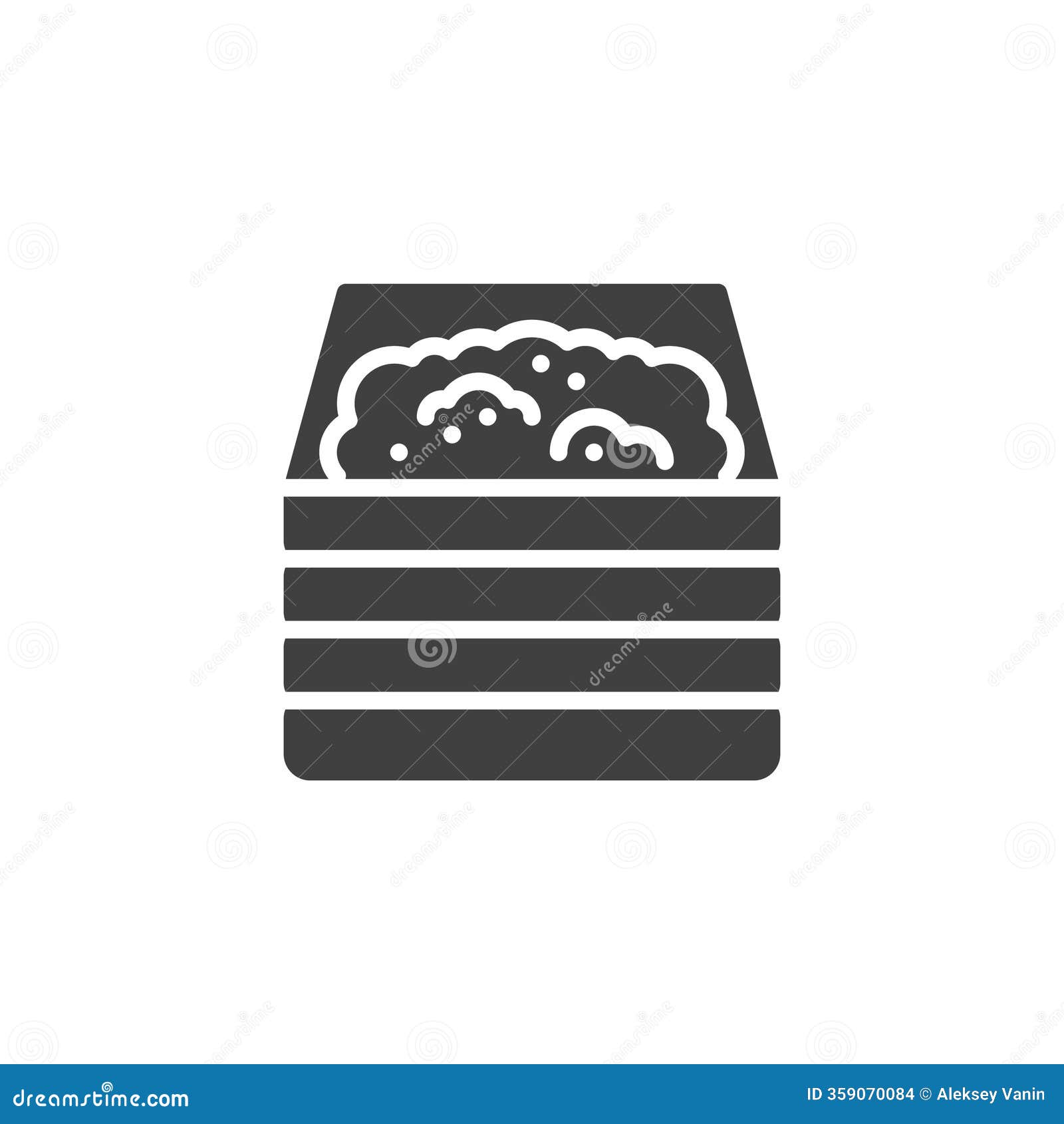 Rectangular Bin with a Compost Vector Icon Stock Vector - Illustration ...
