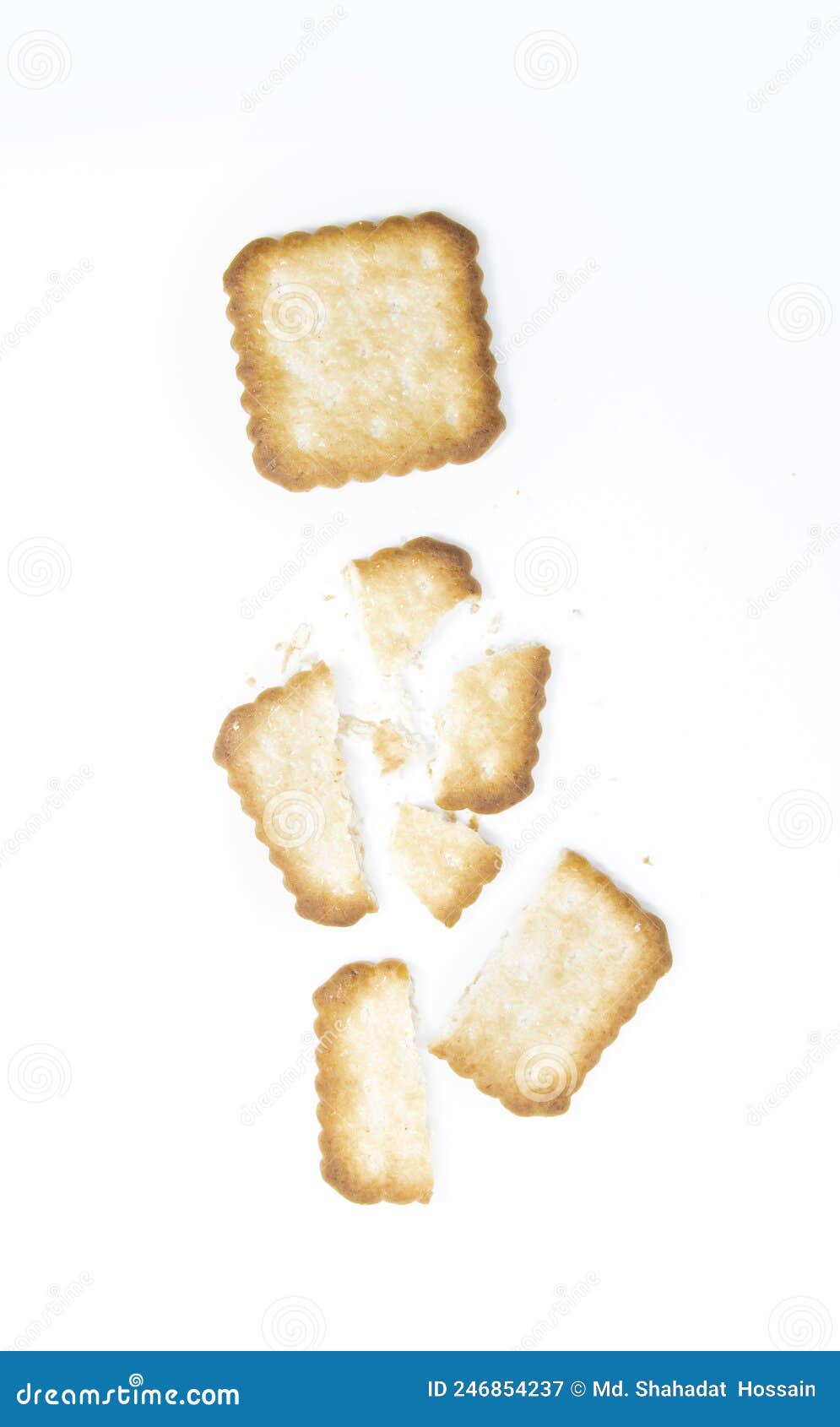 Rectangular Biscuit Isolated on White, Top View Stock Image - Image of ...