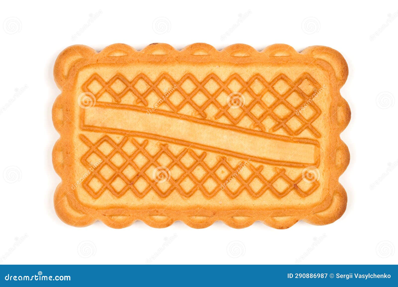 Rectangular Biscuits on a White Background. Stock Image - Image of ...