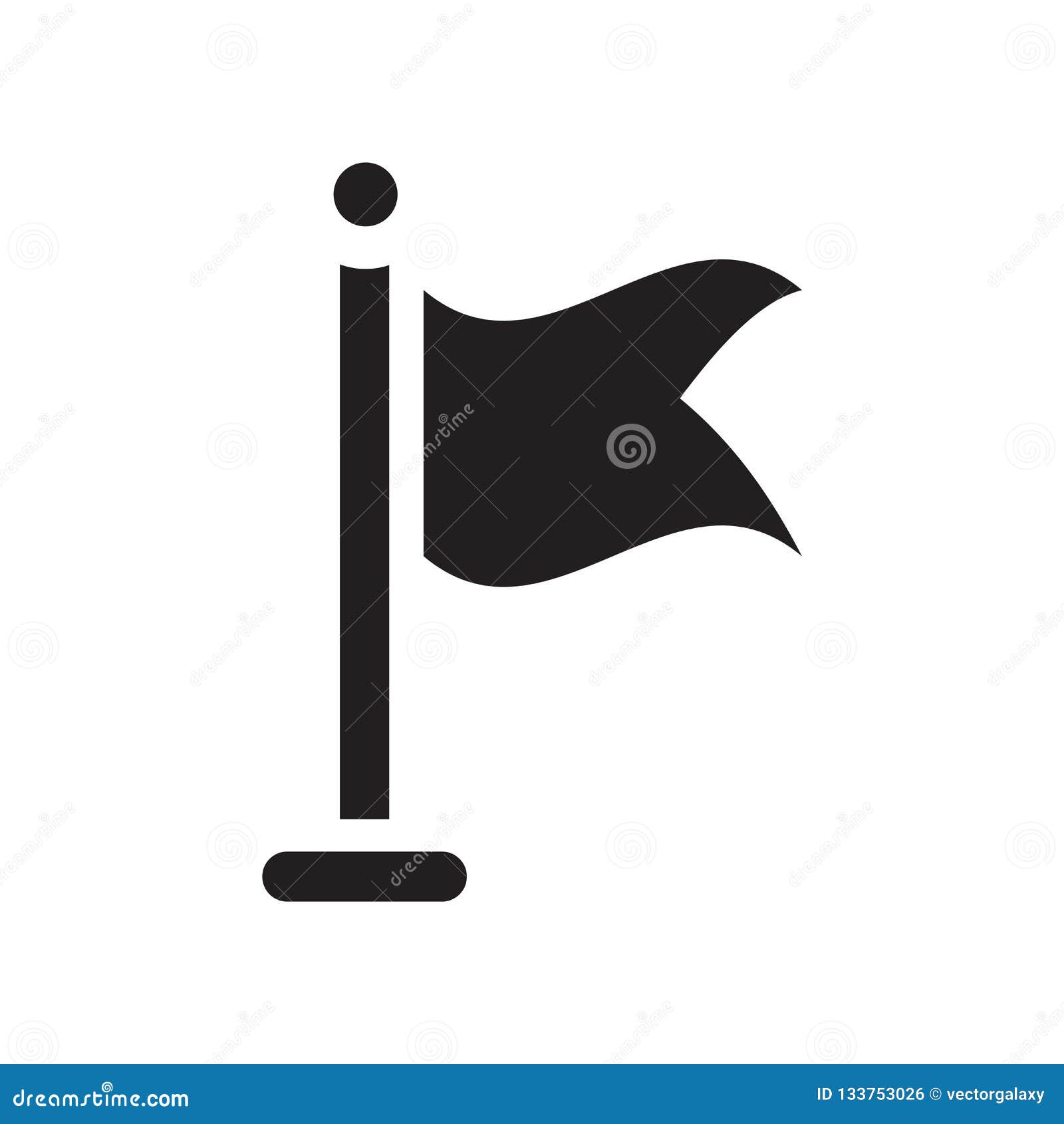 Rectangular Black Flag Icon Vector Isolated on White Background Stock ...