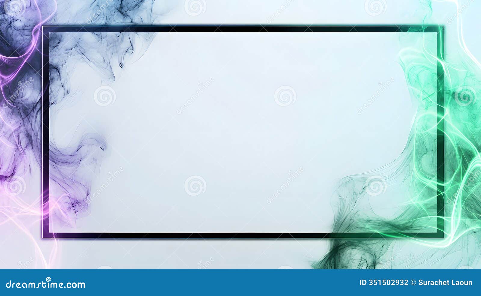 Rectangular Black Frame with Colorful Smoke Effects on Sides Stock ...