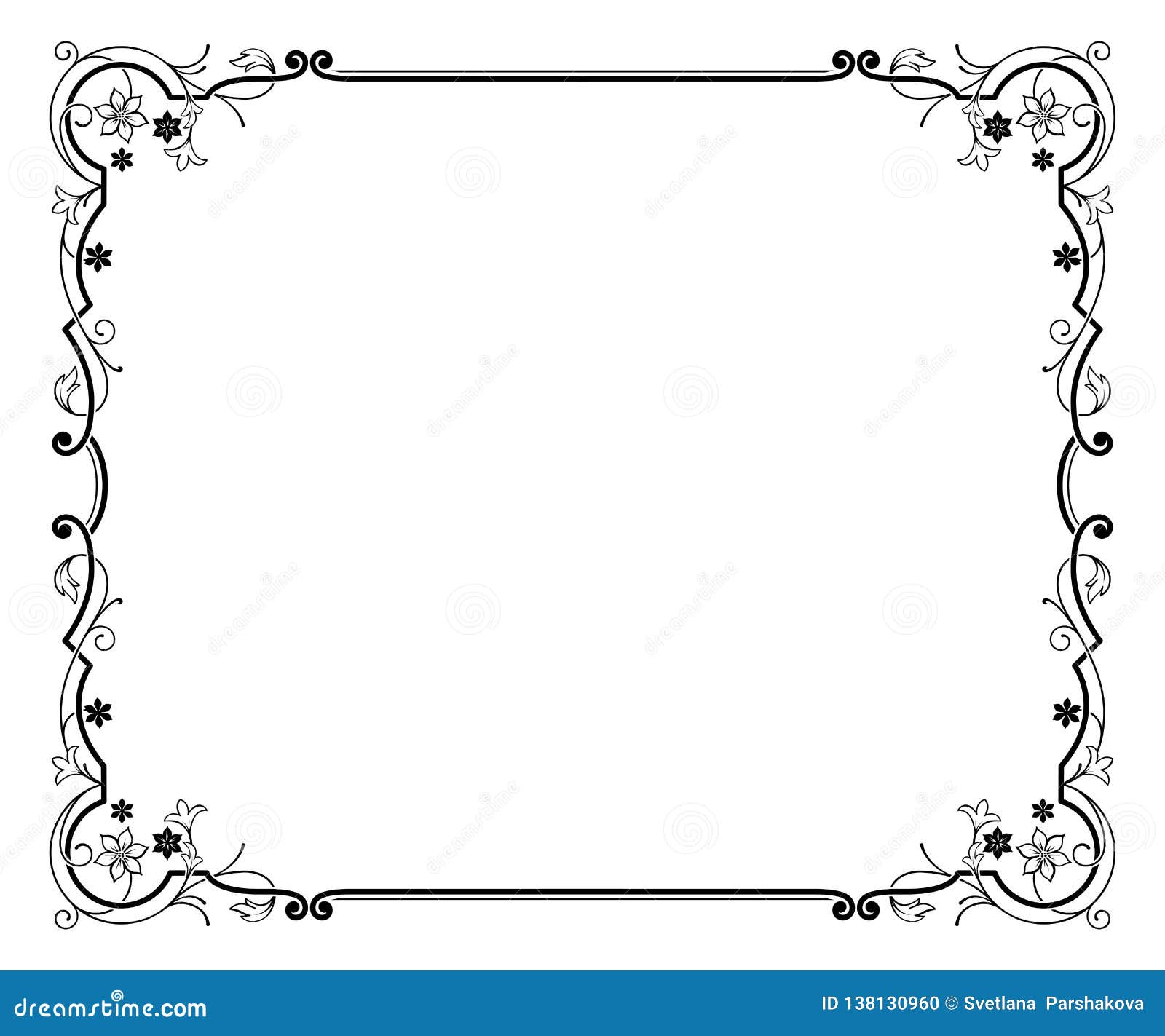 Rectangular Black Ornate Framework. Stock Vector - Illustration of ...