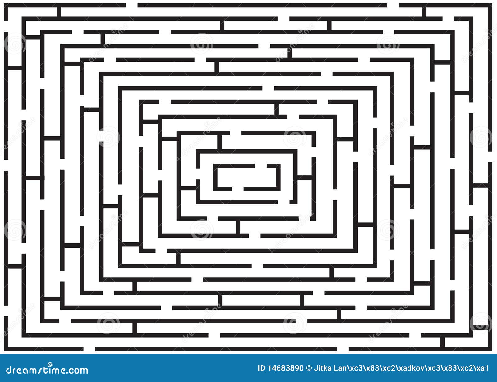 Rectangular Black And White Labyrinth Stock Photo - Image: 14683890