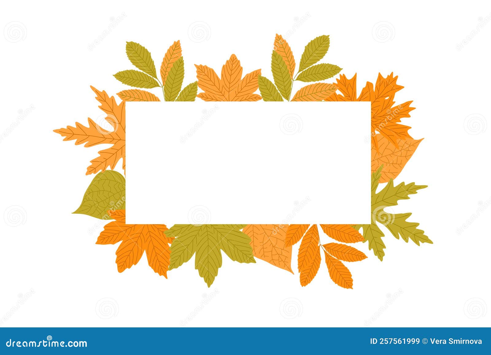 Rectangular Blank Autumn Forest Foliage Frame with Space for Text ...