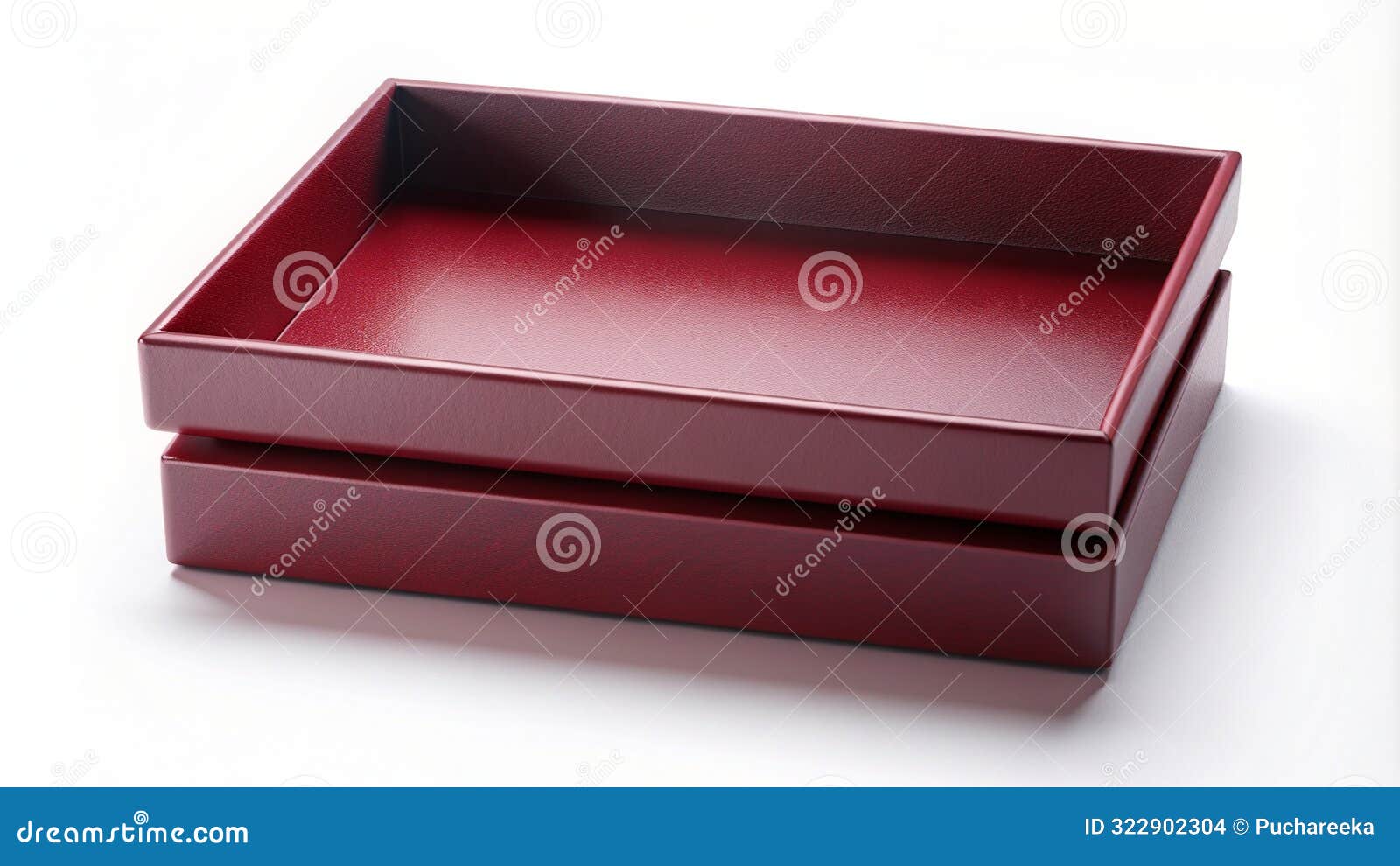 Rectangular Blank Ruby Red Box Topped with a Deep Burgundy Lid Rich in ...