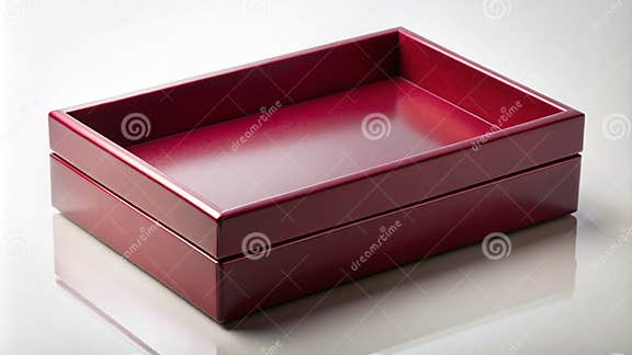 Rectangular Blank Ruby Red Box Topped with a Deep Burgundy Lid Rich in ...