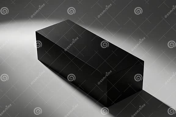 Rectangular Block in Black, Casting Dramatic Shadows, Creating a Simple ...