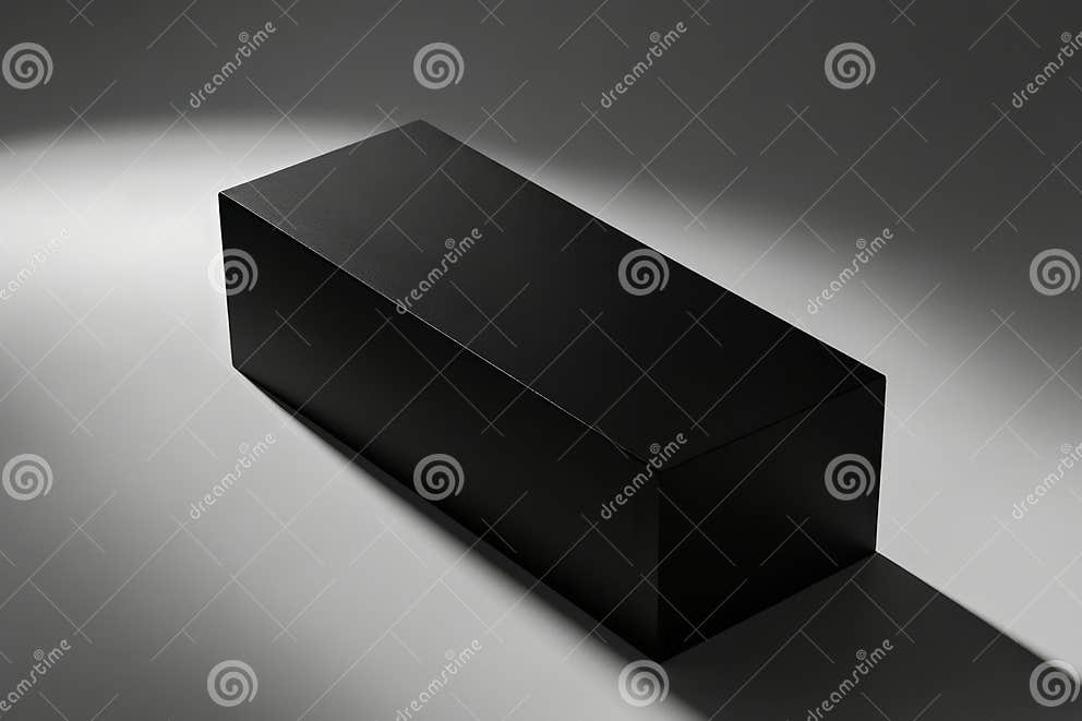 Rectangular Block in Black, Casting Dramatic Shadows, Creating a Simple ...