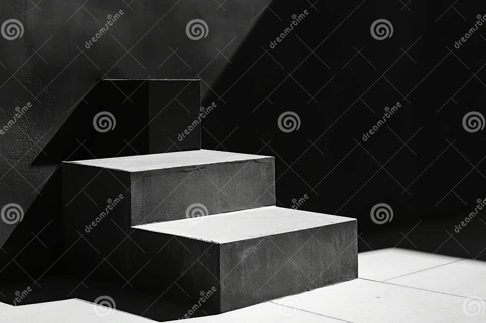 Rectangular Block in Black, Casting Dramatic Shadows, Creating a Simple ...