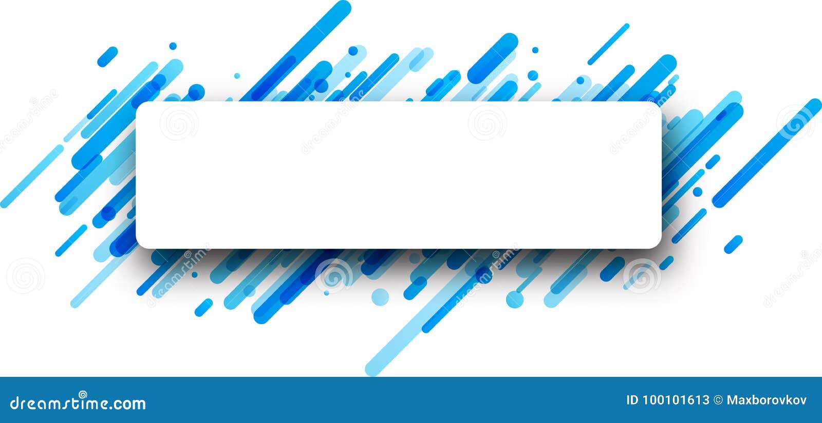 Rectangular Blue Abstract Banner on White. Stock Vector - Illustration ...