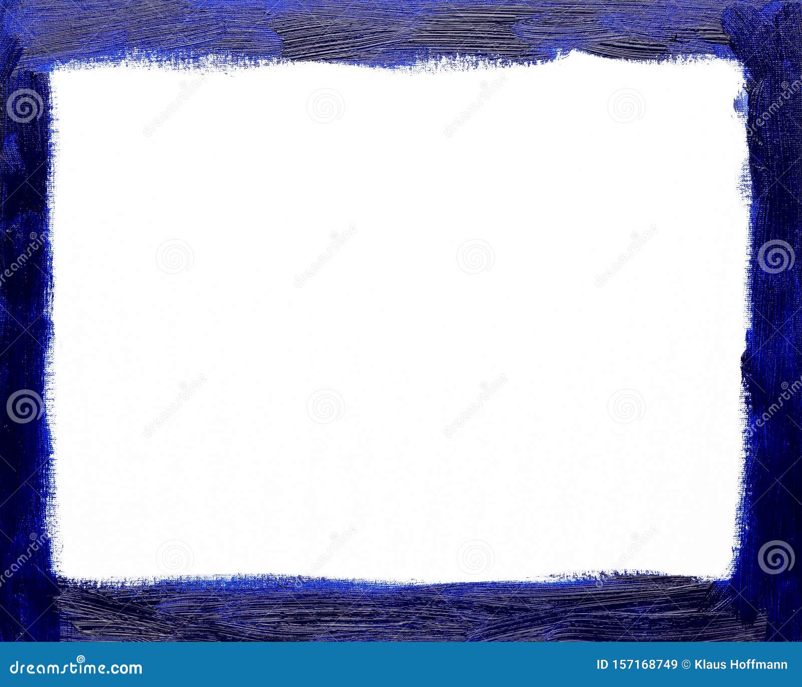 Rectangular Blue Picture Frame Oil Painted Background Stock Image ...