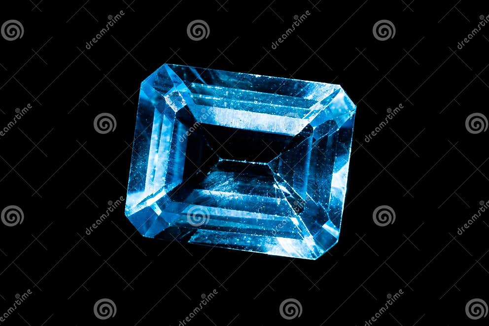 Rectangular blue topaz stock photo. Image of rich, reflection - 80702114