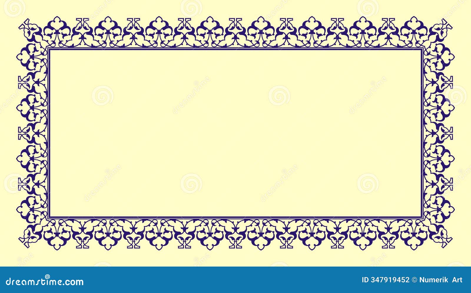 Rectangular Border Frame Design. Elements in Arabic Style Stock Vector ...