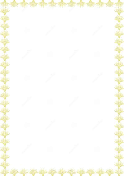 Rectangular Border Frame Template with Flourish Decoration. Yellow ...