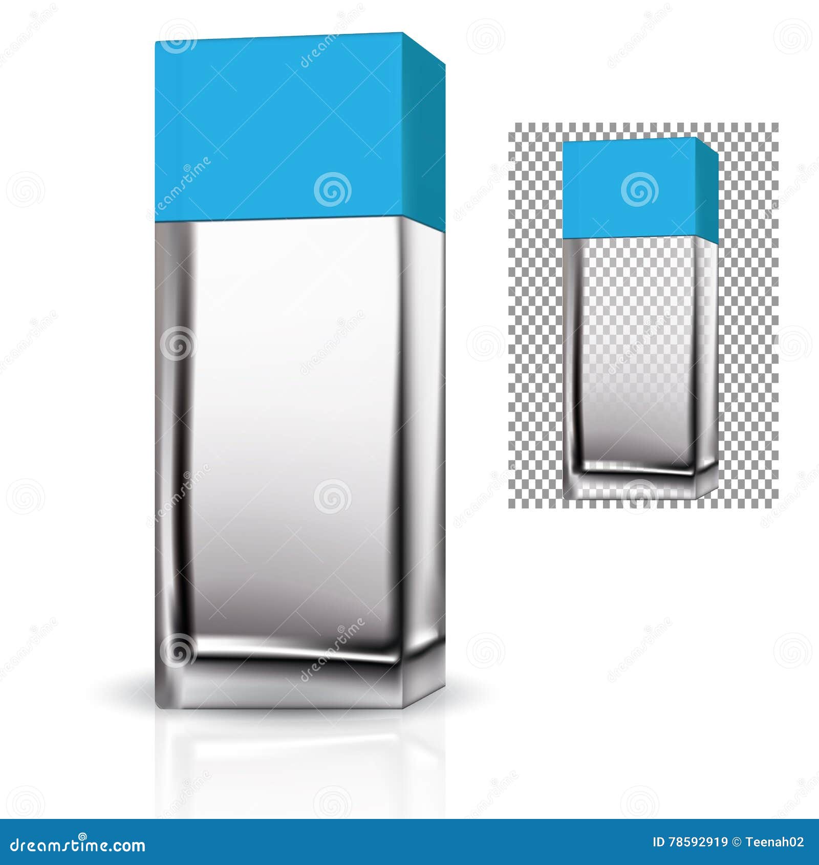 Rectangular Bottle Perfume Beauty Products Cosmetics with Blue Cap ...