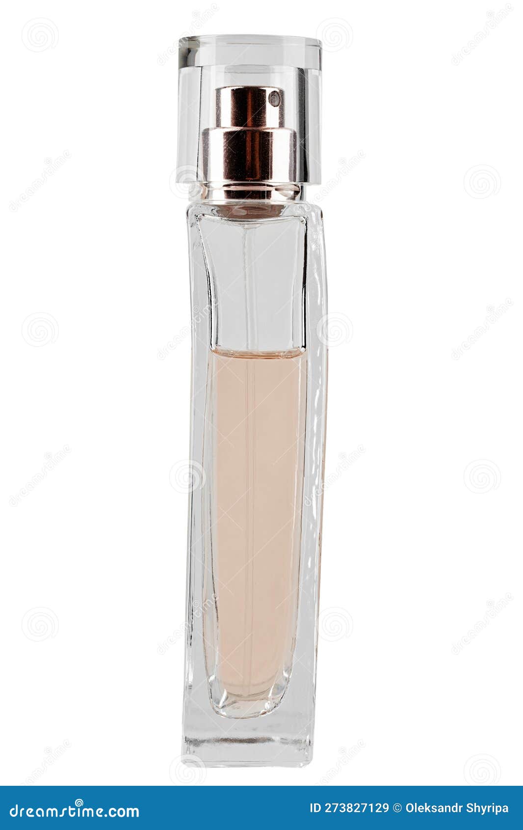 Rectangular Bottle with Pink Perfume. Side View Stock Image - Image of ...