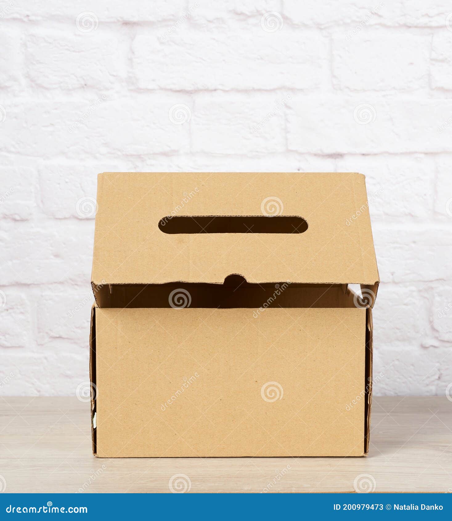 Rectangular Box Made of Brown Corrugated Cardboard Stock Image - Image ...