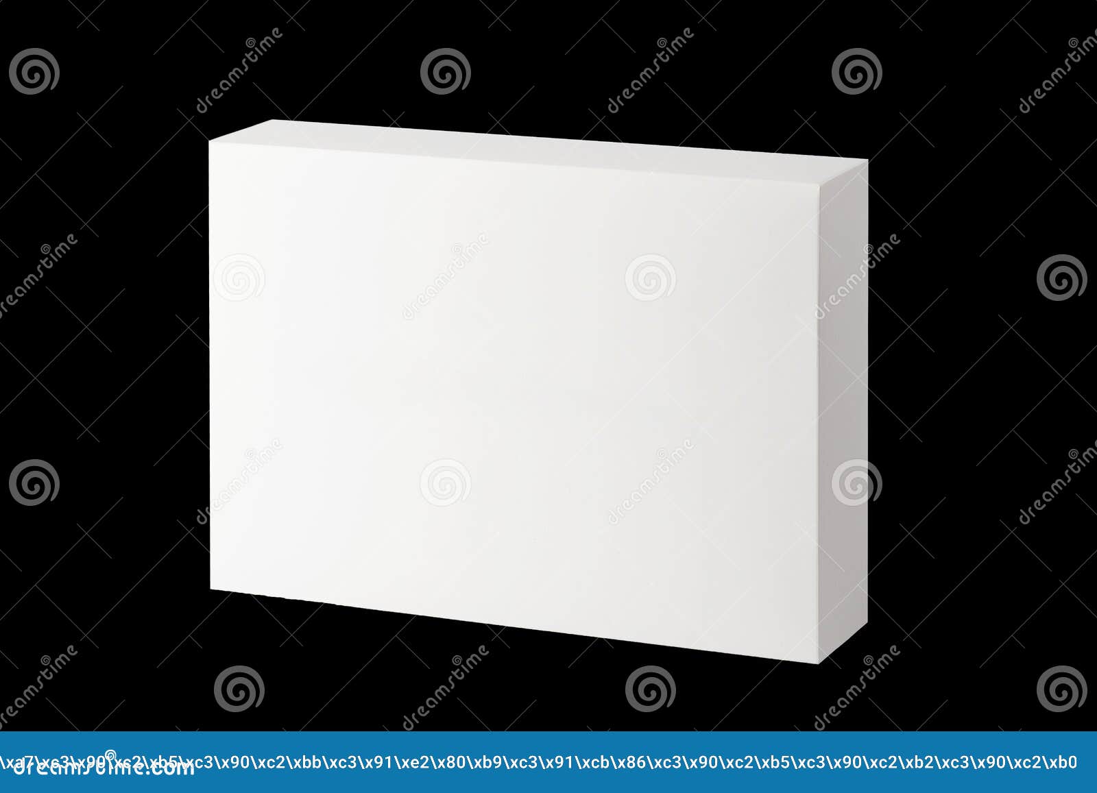 Rectangular Box Made of White Cardboard, Mockup, Isolate on a Black ...