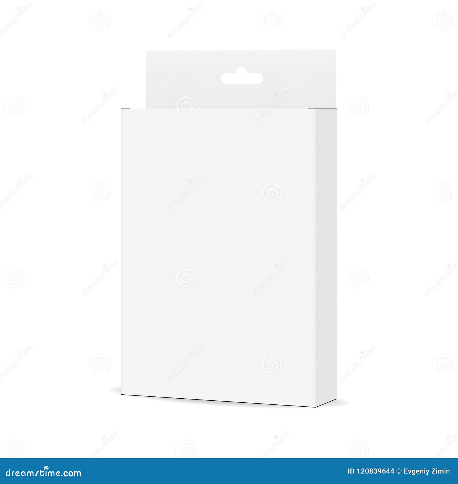 Rectangular Box Mock Up with Hanger - Side View Stock Vector ...