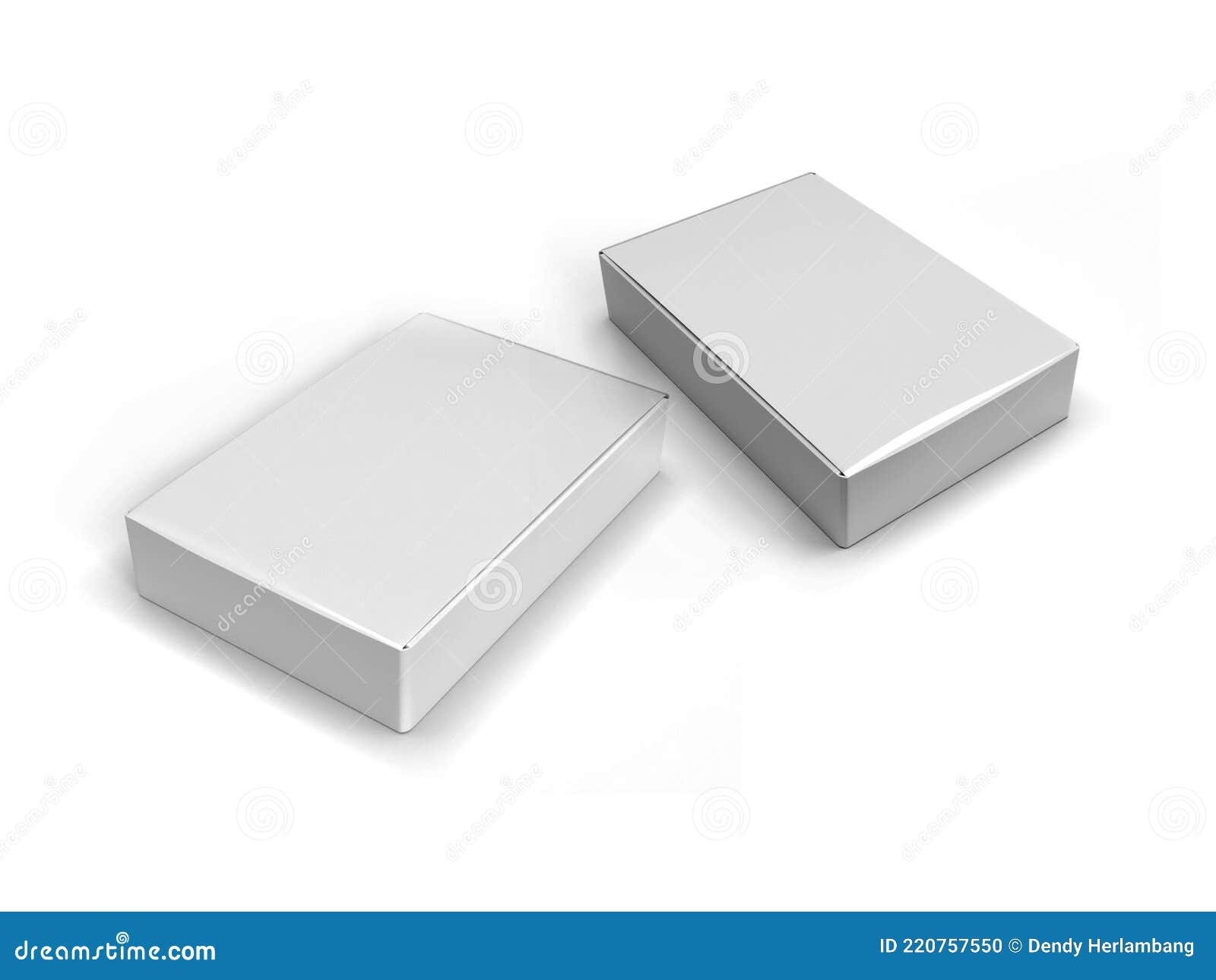 Rectangular Box Packaging 3D Illustration Mockup Scene Stock ...